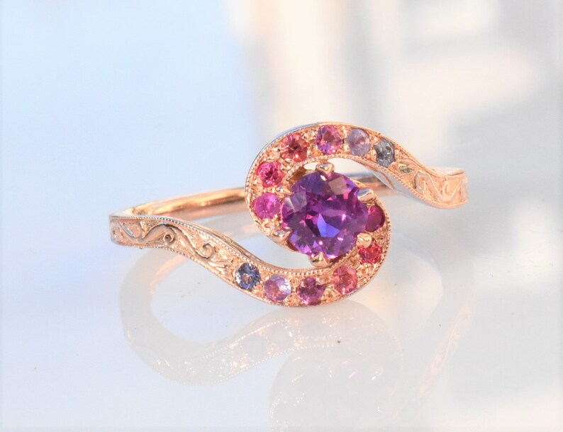 Custom Tourbillon Ring with Sidestones or Engraving - 5mm Round– Cecile ...